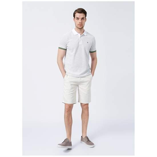 Factory Beige Men's Linen Blend Bermuda Shorts KAPOS