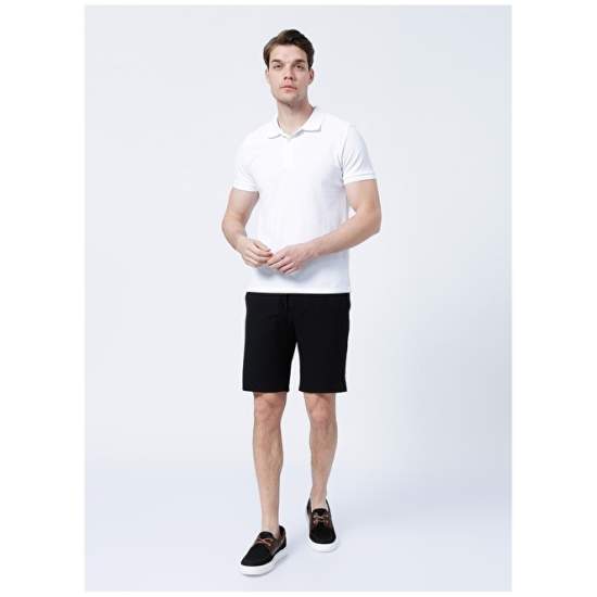 Factory Normal Waist Wide Fit Solid Black Men's Bermuda Shorts - QATAR