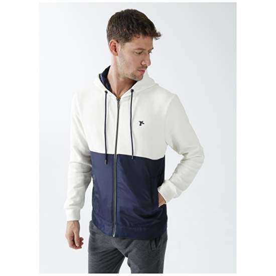 Factory Hooded Collar Plain Ecru Men's Sweatmont SARBER