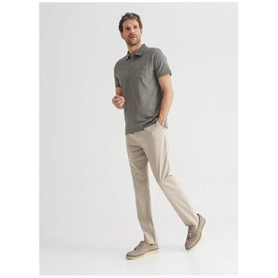 Factory Low Waist Slim Leg Beige Men's Chino Pants RUBATO