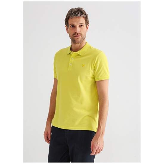 Factory Plain Neon Green Men's Polo T-Shirt LEGOLAS Y