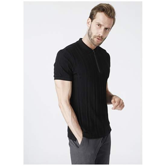 Factory Basic Black Men's Polo T-Shirt - DAX