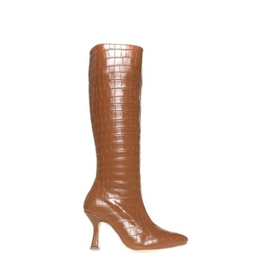 Factory Brown Women's Long Heeled Boots NOVARA