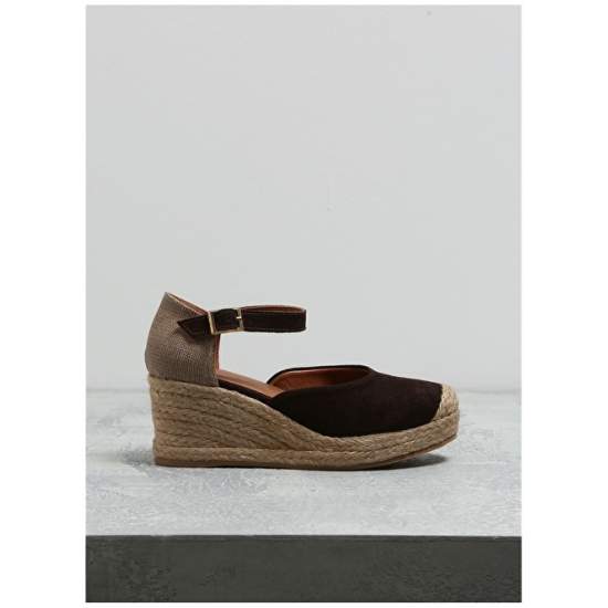 Factory Leather Textile Brown Women Espadrilles CHAMP