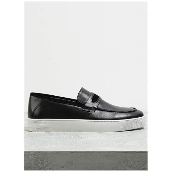 Factory Leather Black Men's Casual Shoes DAMIETTA