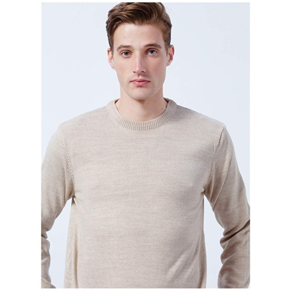 Altınyıldız Classics Crew Neck Beige Men's Sweater 4A4923100001