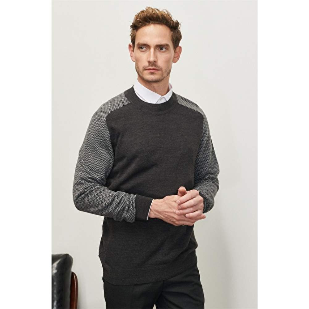 4A4923100024 Standard Fit Regular Cut Half Turtleneck Jacquard Knitwear Sweater