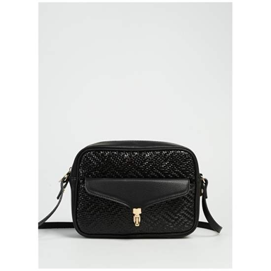 Factory Black Women's 24x16x7 Crossbody Bag wicker-MONARJ