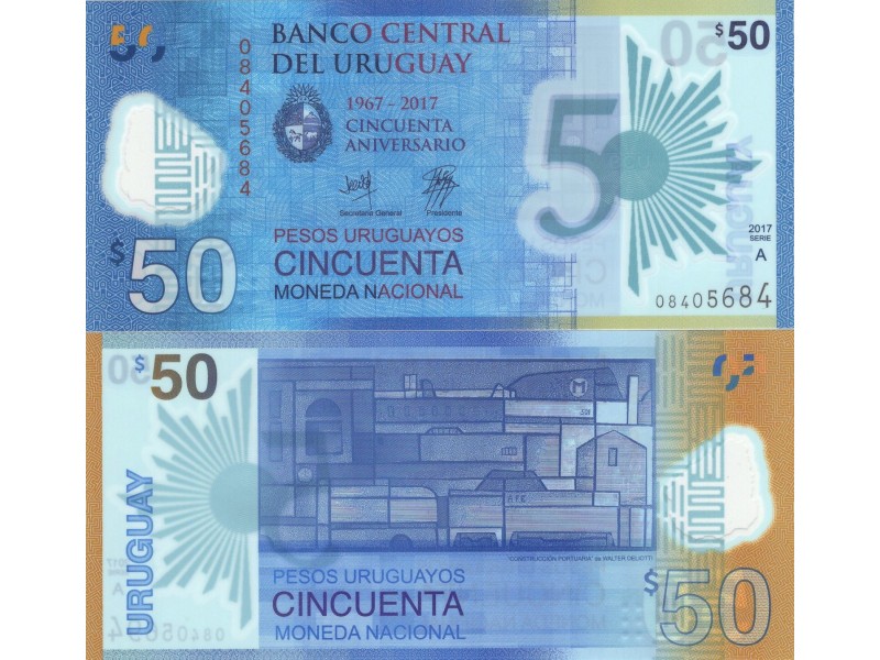 URUGUAY Urugvaj 50 Pesos 2018 UNC, Polymer