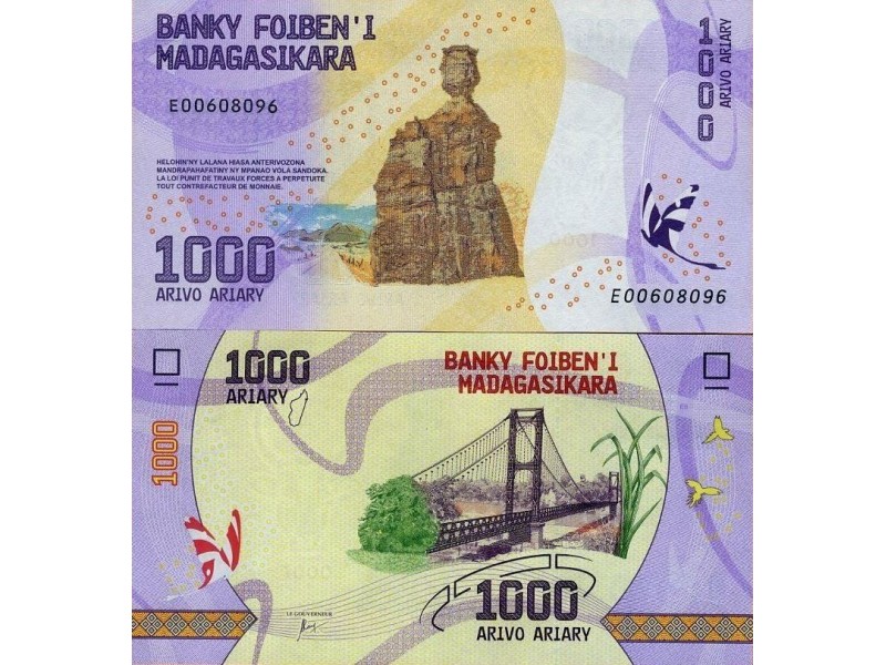 MADAGASCAR Madagaskar 1000 Ariary 2017 UNC, P-100