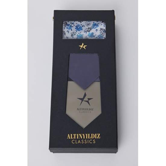 Patterned Tie-Handkerchief-Perfume Set