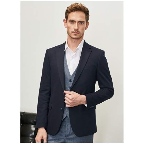 Altınyıldız Classics Normal Waist Slim Fit Dark Navy Blue Men's Vest Suit 4A3123100005