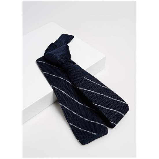 Factory Navy Blue - Gray Men's Tie SS23-ÖK02