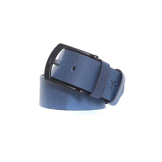 Factory Navy Blue Men's Leather Belt