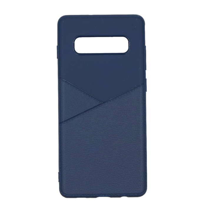 Futrola silikonska half leather za Samsung G975F Galaxy S10 Plus plava