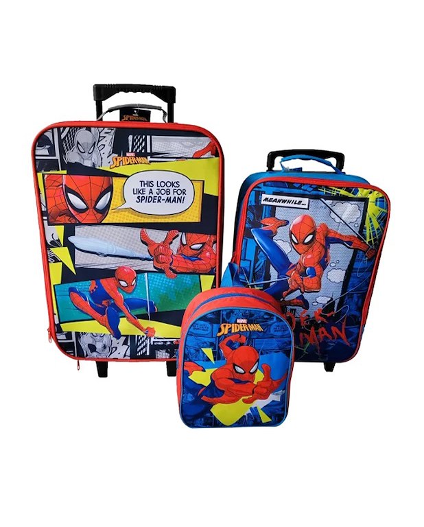 KOFER 2/1 SET + BACKPACK SPIDERMAN MARVEL BLUE TROLLEY Statovac