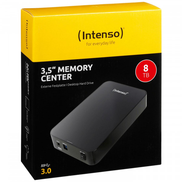 (Intenso) Eksterni HDD 3.5'', kapacitet 8TB, USB 3.0, crna boja - HDD3.0-8TB/Memory-center