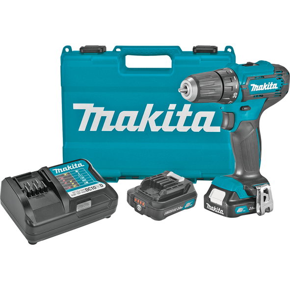 Makita Akumulatorska bušilica 12V mak, 10mm, 2st Punjač DC10WB, Akumulator BL1021Bx2, kofer