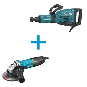 Makita Električni čekić za Rušenje 1.510V + Ugaona brusilica 125mm 720W