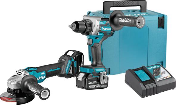 Makita Set LKST-DDF486, DGA504, BL1850Bk2, DC18RC, Makpac