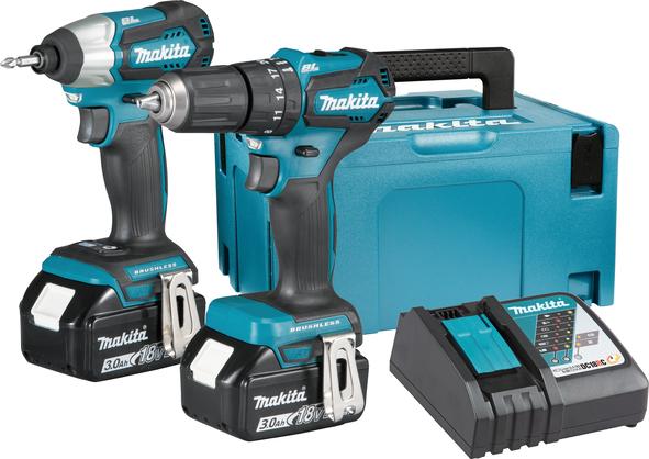 Makita Set LKST-DHP483, DTD155, BL1830Bk2, DC18RC, M3