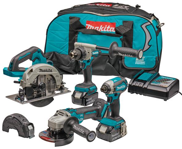 Makita Set-DDF486,DTD153,DGA504,DHS660,BL1850Bk2,DC18RC