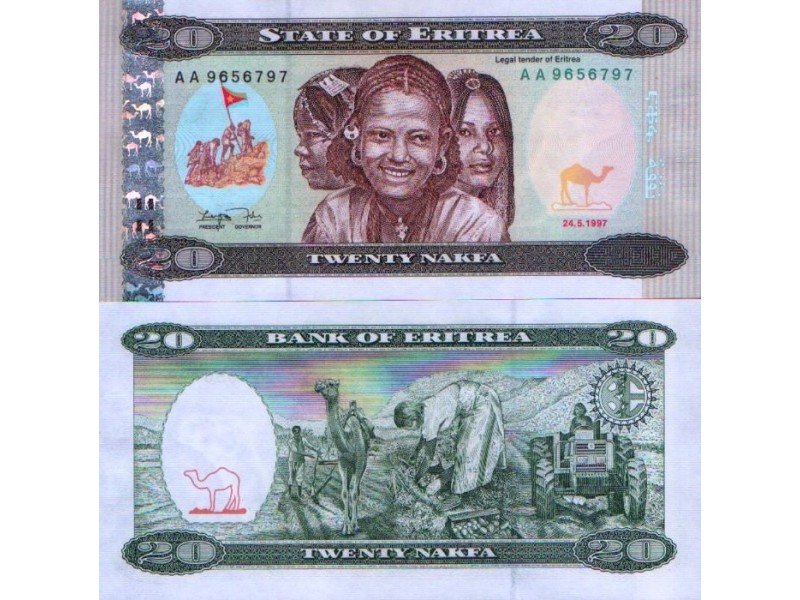 ERITREA 20 Nakfa 1997 UNC, P-4