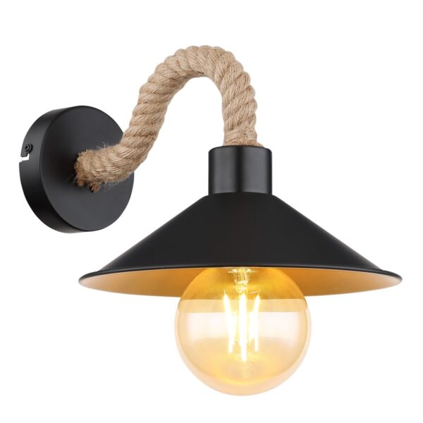 Zidna Lampa | Diana 15690W – E27 – Crna – Zlatna