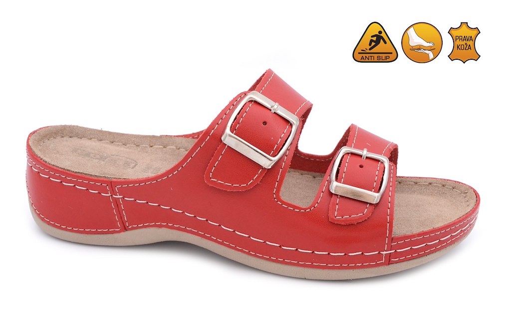 Art 1084 kožne papuče crvene