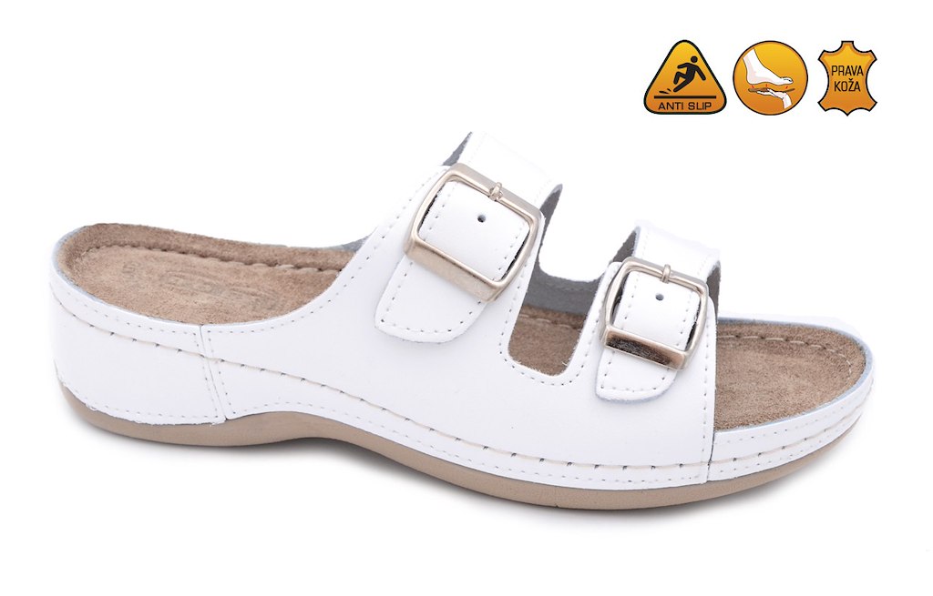 Art 1084 kožne papuče bele