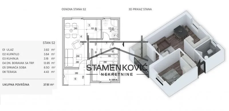 Prodaja, jednosoban stan, 38m2, Veternik, Novi Sad, Novi Sad