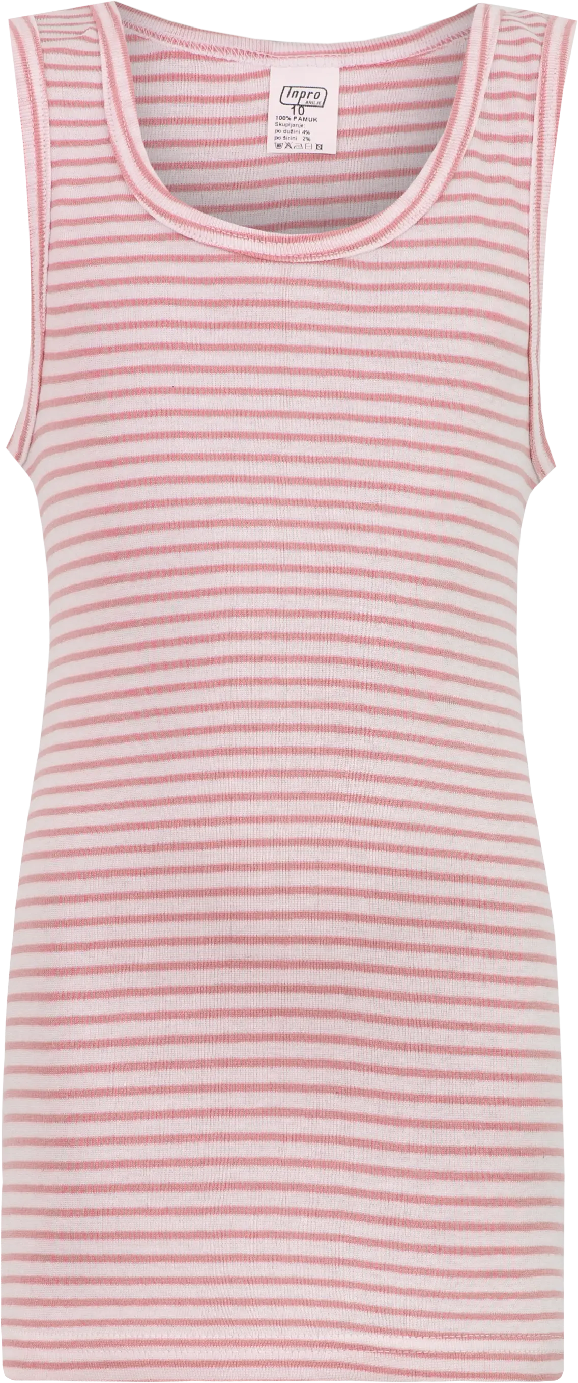 INPRO Dečija pamučna majica na široke bretele manje veličine roze