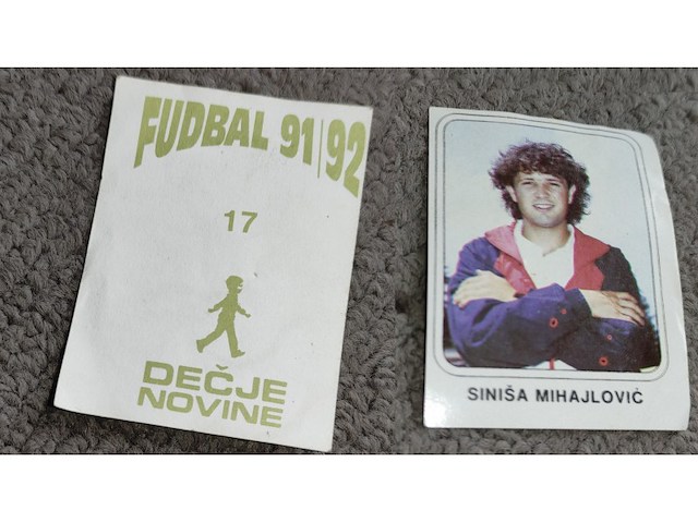 FUDBAL 1991/92 SINIŠA MIHAJLOVIĆ BROJ 17 ŽIVA SLIČICA