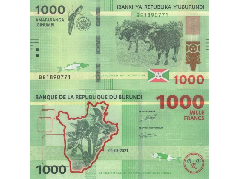 BURUNDI 1.000 Francs 2021 UNC, P-51