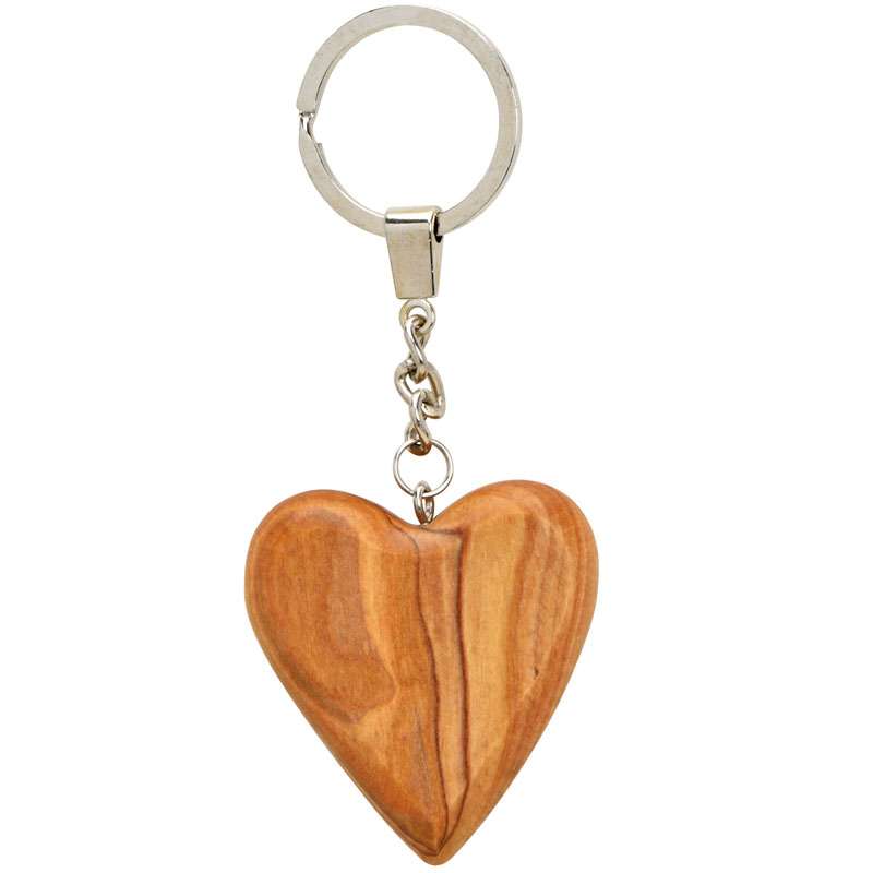 Privezak srce 4cm Olive wood handmade