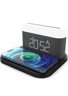 Aurora Lamp with Clock and Wi-Fi Charger