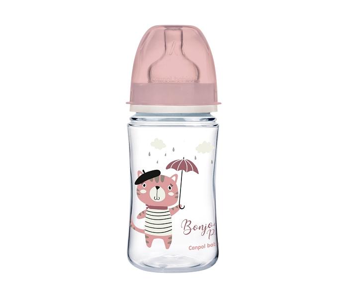 Canpol Baby flašica 240ml široki vrat, pp – Bonjour Paris 35/232 pink