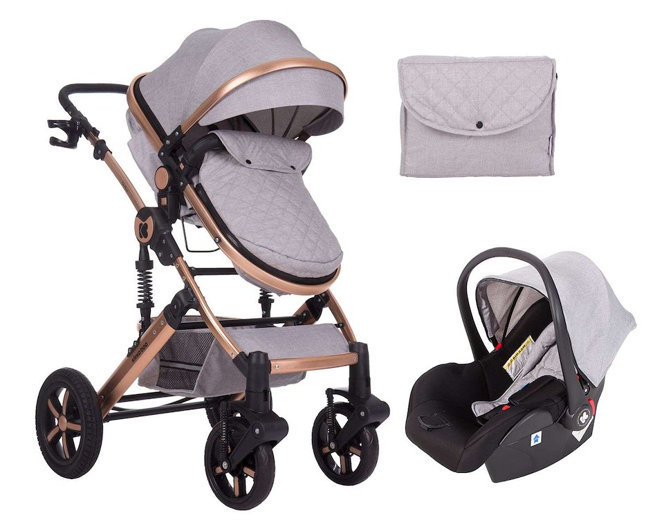 Kikka Boo kolica DARLING light grey set 2in1 sa autosedištem