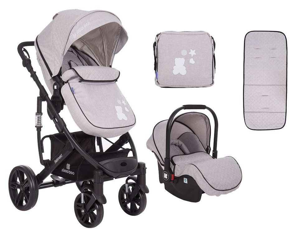 Kikka Boo kolica BELOVED light grey set 2in1 sa autosedištem