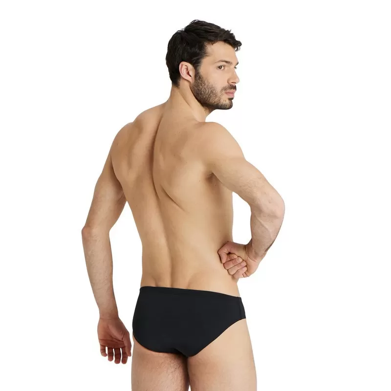 M SWIM BRIEFS SOLID BLACK-WHITE