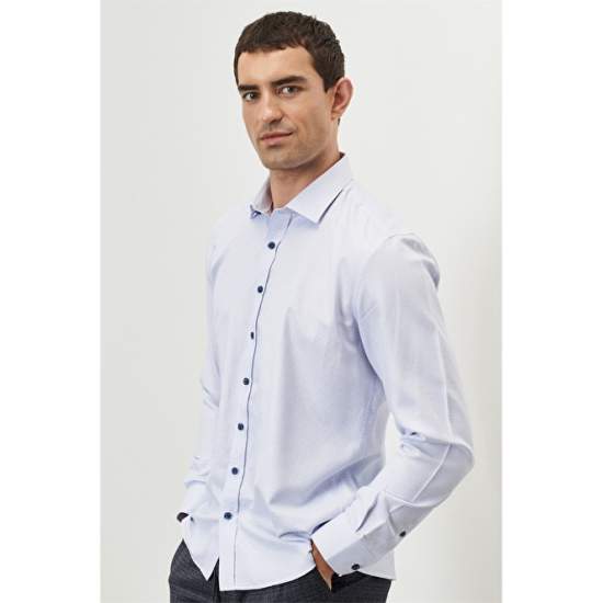4A2023100008 Slim Fit Slim Fit Classic Collar Dobby Shirt