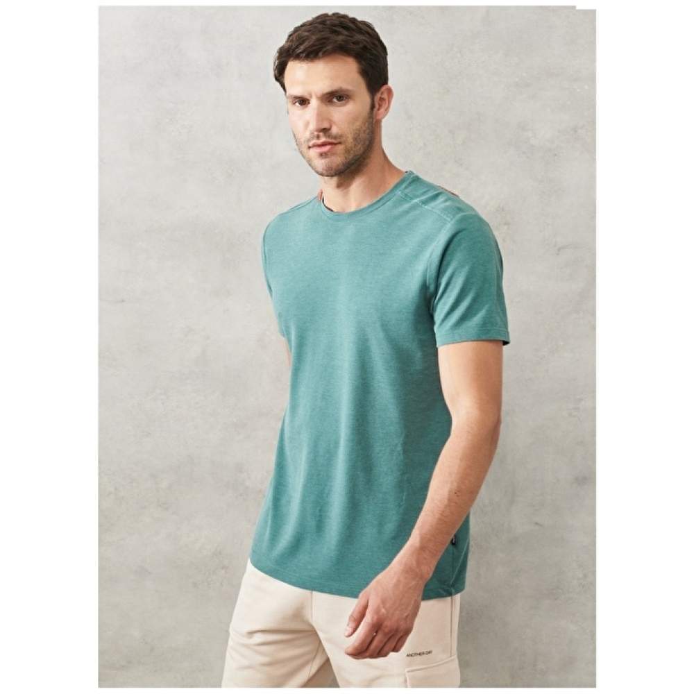 Altınyıldız Classics Crew Neck Green Men's T-Shirt 4A4822200215