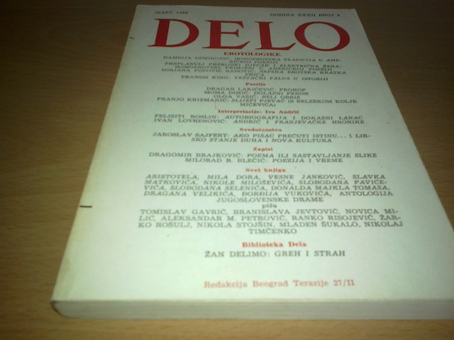 DELO Časopis EROTOLOGIKE Mart 1986.god