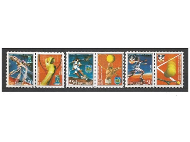 Jugoslavija 1997. Teniski turniri,set,vinjete MNH