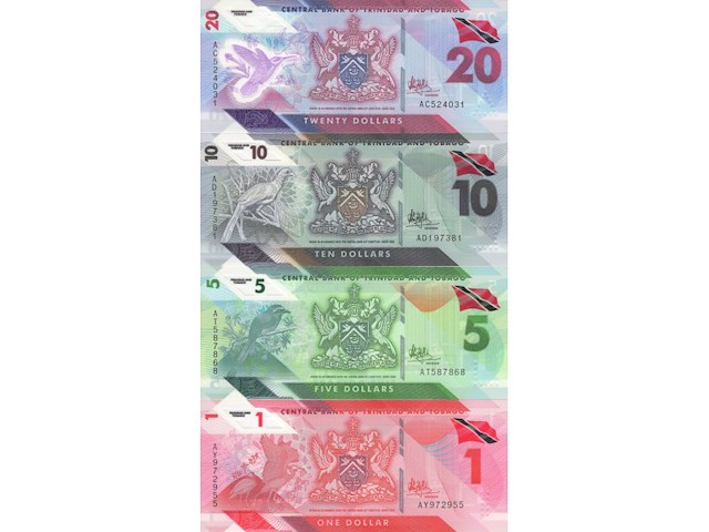 Trinidad and Tobado 1, 5, 10 i 20 Dollars 2021 UNC Poly