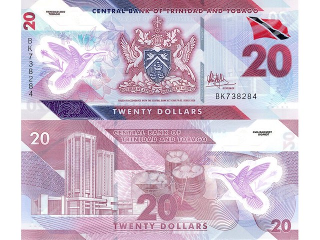 Trinidad and Tobago 20 Dollars 2021 UNC, P-New Polymer