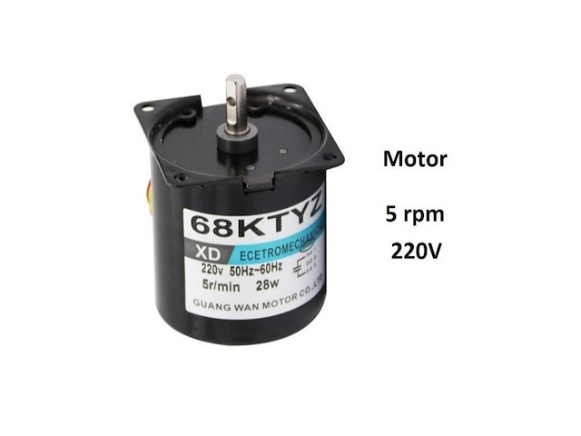 Elektromotor sa reduktorom - 220V - 5 obrtaja - 28W