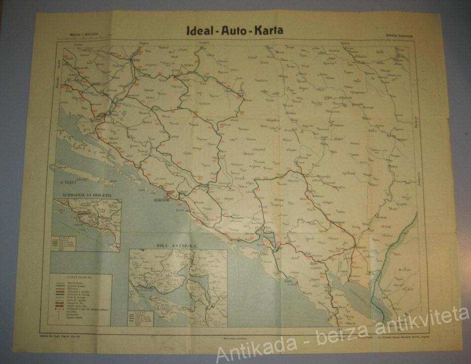 Auto karta Sekcija Dubrovnik 1927