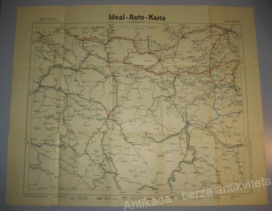 Auto karta Sekcija Banjaluka 1927