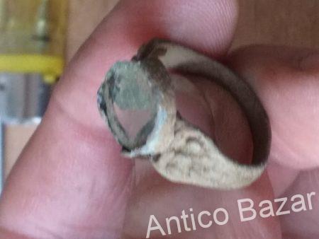 Rimski prsten bronza staklo